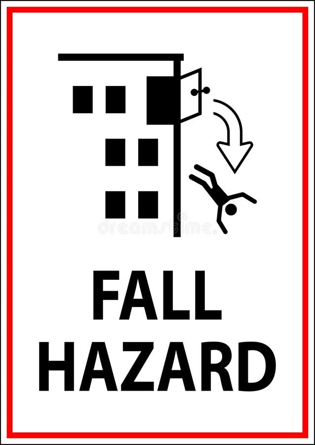 Caution Sign, Fall Hazard stock vector. Illustration of information ...