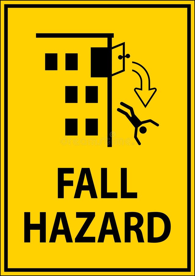 Caution Sign, Fall Hazard stock vector. Illustration of floor - 305493378