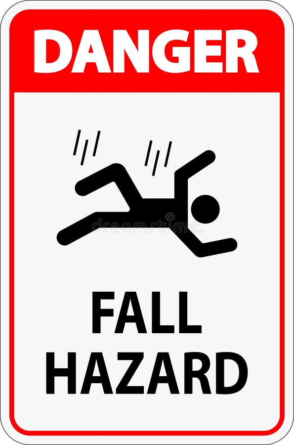 Caution Sign, Fall Hazard stock vector. Illustration of dangerous ...