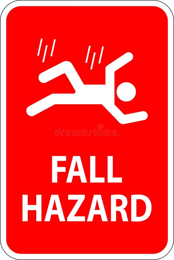 Caution Sign, Fall Hazard stock vector. Illustration of drop - 305607102