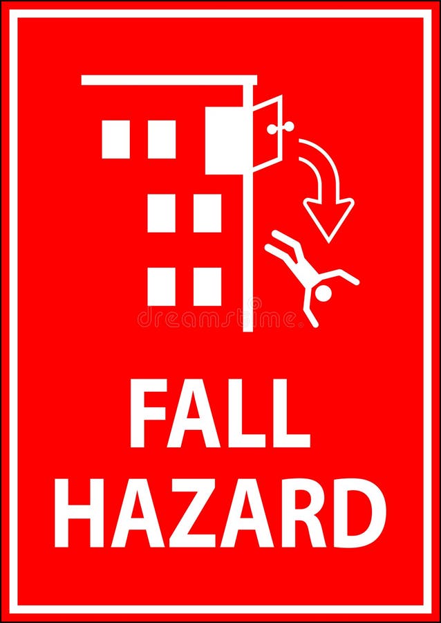 Caution Sign, Fall Hazard stock vector. Illustration of fall - 305607109