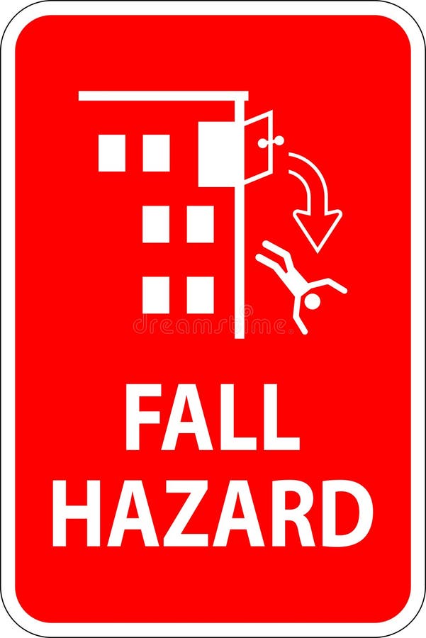 Caution Sign, Fall Hazard stock vector. Illustration of attention ...