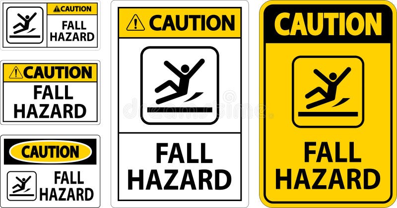 Caution Sign, Fall Hazard stock vector. Illustration of hazard - 305346676