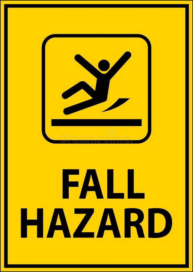 Caution Sign, Fall Hazard stock vector. Illustration of icon - 305346794