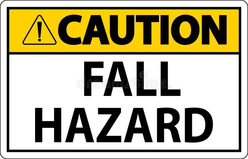 Caution Sign, Fall Hazard stock vector. Illustration of construction ...