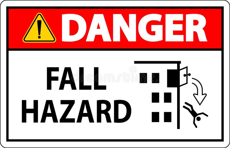 Caution Sign, Fall Hazard stock vector. Illustration of injury - 305493225