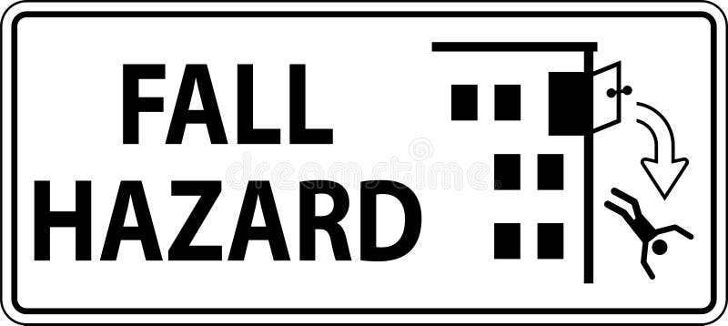 Caution Sign, Fall Hazard stock vector. Illustration of construction ...