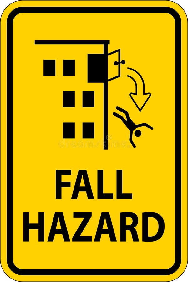 Caution Sign, Fall Hazard stock vector. Illustration of hazard - 305493376
