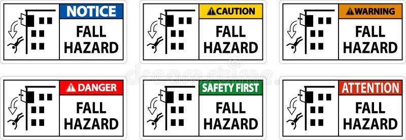 Caution Sign, Fall Hazard stock vector. Illustration of beware - 305493389