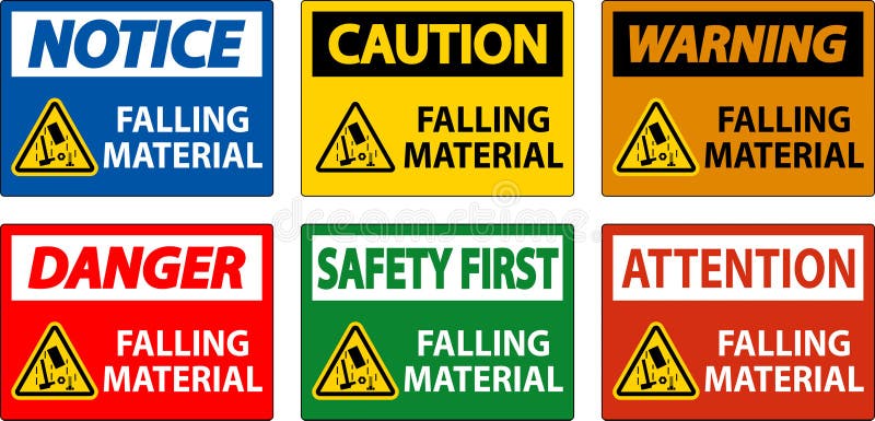 Caution Sign, Falling Material Stock Vector - Illustration of equipment ...