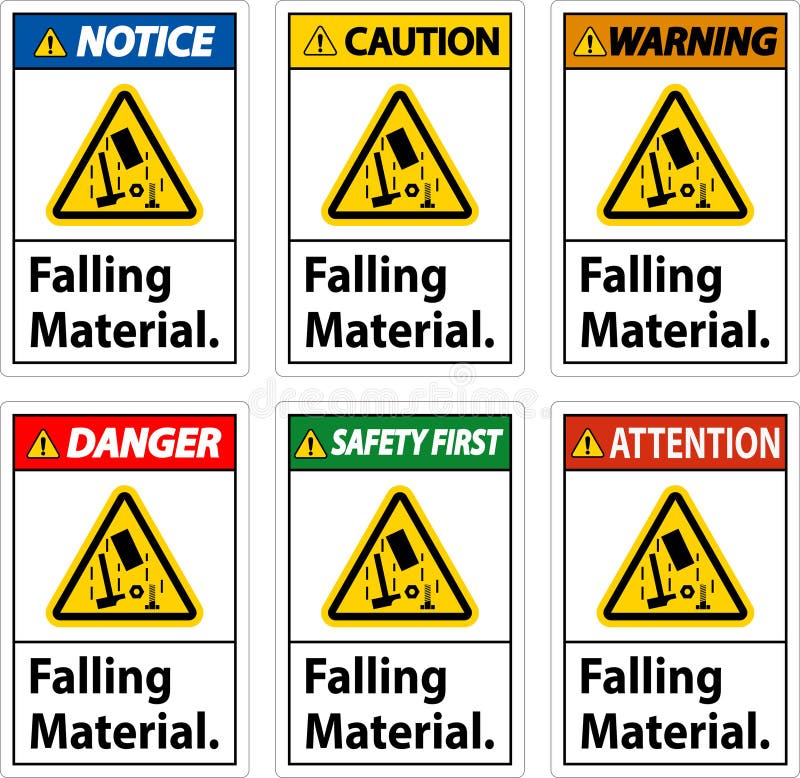 Caution Sign, Falling Material Stock Vector - Illustration of material ...