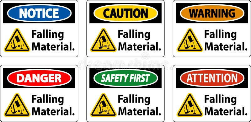 Caution Sign, Falling Material Stock Vector - Illustration of icon ...