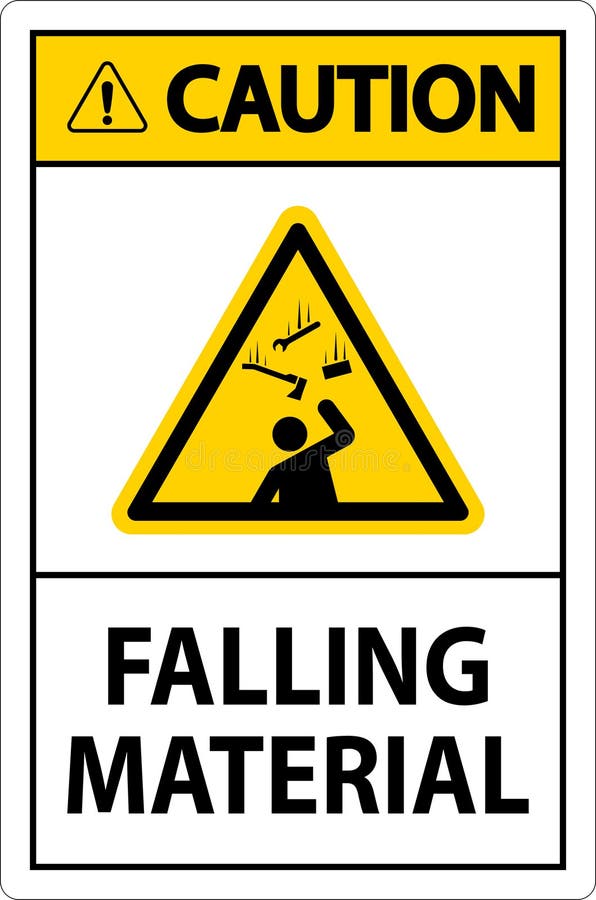 Caution Sign Falling Material Stock Vector - Illustration of factory ...
