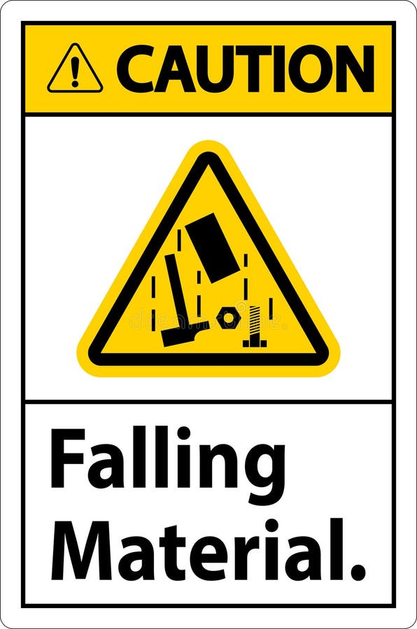 Caution Sign, Falling Material Stock Vector - Illustration of caution ...
