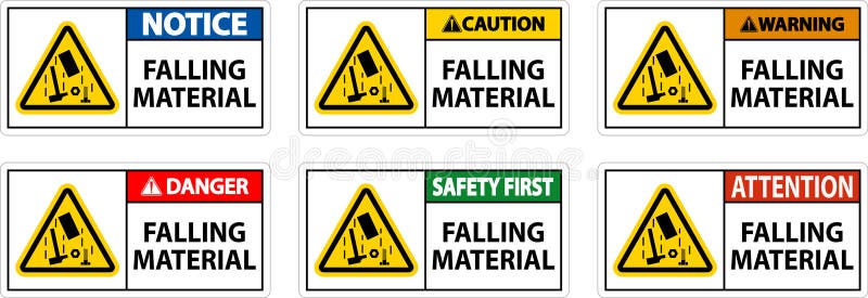 Caution Sign, Falling Material Stock Vector - Illustration of hazard ...