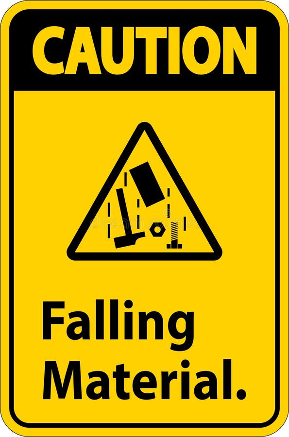 Caution Sign, Falling Material Stock Vector - Illustration of hazard ...