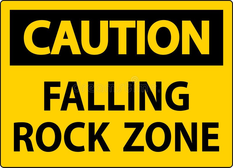 Caution Sign, Falling Rock Zone Stock Vector - Illustration of risk ...