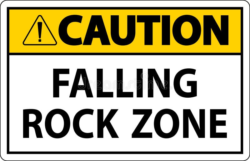 Caution Sign, Falling Rock Zone Stock Vector - Illustration of icon ...