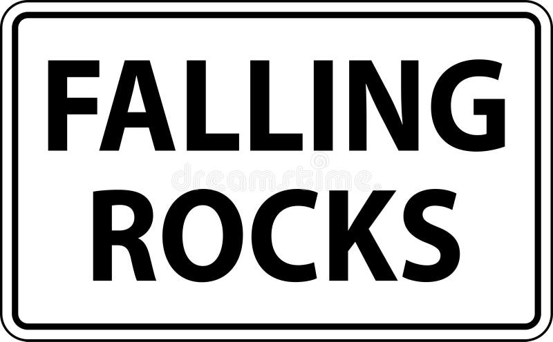 Caution Sign, Falling Rocks Stock Vector - Illustration of mountain ...