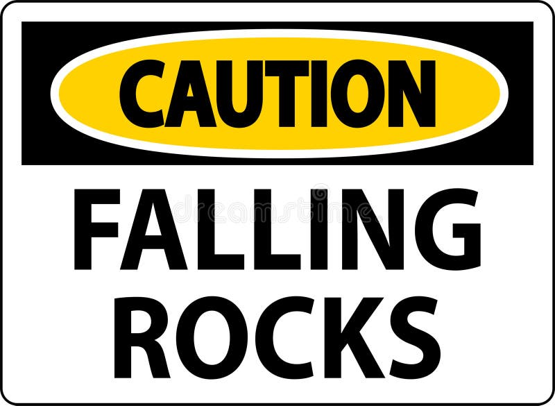 Caution Sign, Falling Rocks Stock Vector - Illustration of avalanche ...