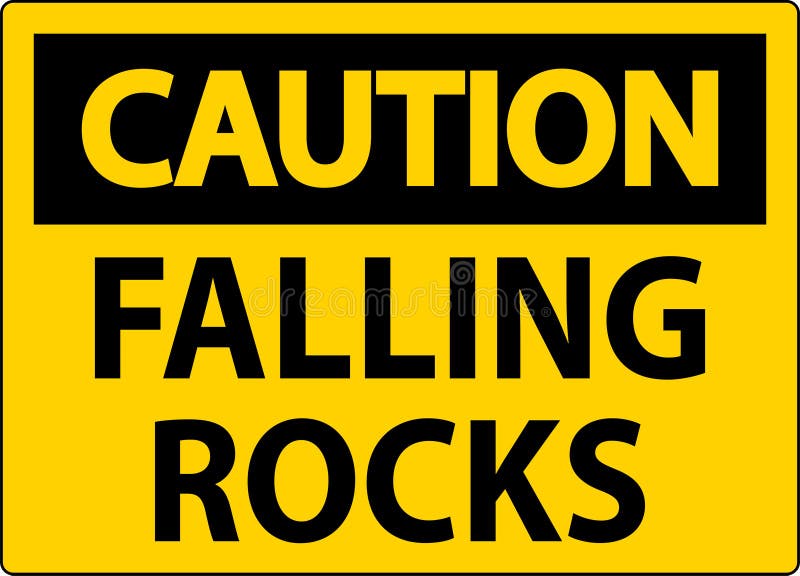 Caution Sign, Falling Rocks Stock Vector - Illustration of careful ...