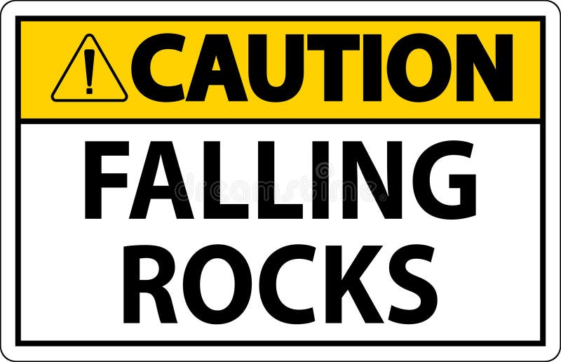 Caution Sign, Falling Rocks Stock Vector - Illustration of risk ...