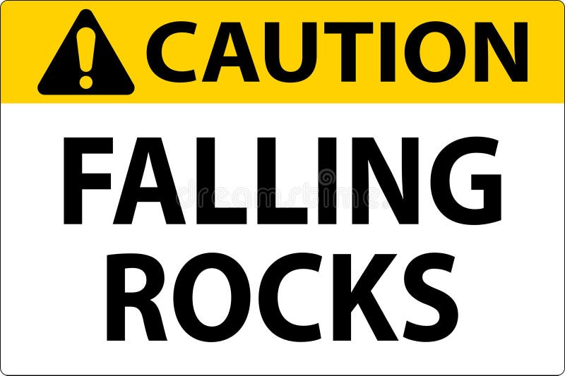 Caution Sign, Falling Rocks Stock Vector - Illustration of outdoors ...