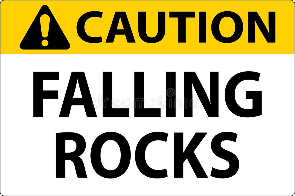 Caution Sign, Falling Rocks Stock Vector - Illustration of outdoors ...