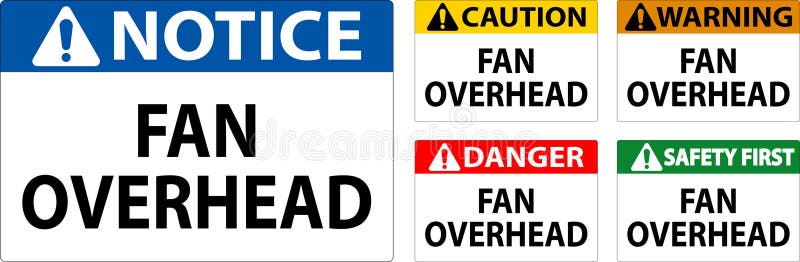Caution Sign Fan Overhead stock vector. Illustration of cigarette ...