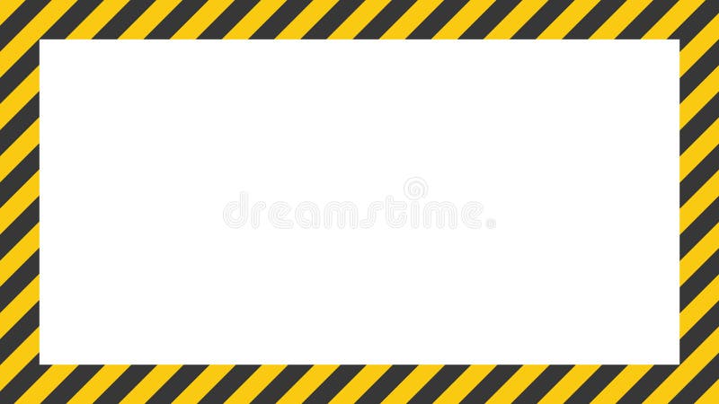 Caution Sign Frame with Diagonal Yellow and Black Stripes. Empty Alert ...