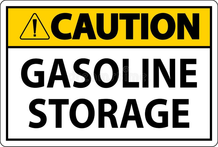 Caution Sign Gasoline Storage on White Background Stock Vector ...