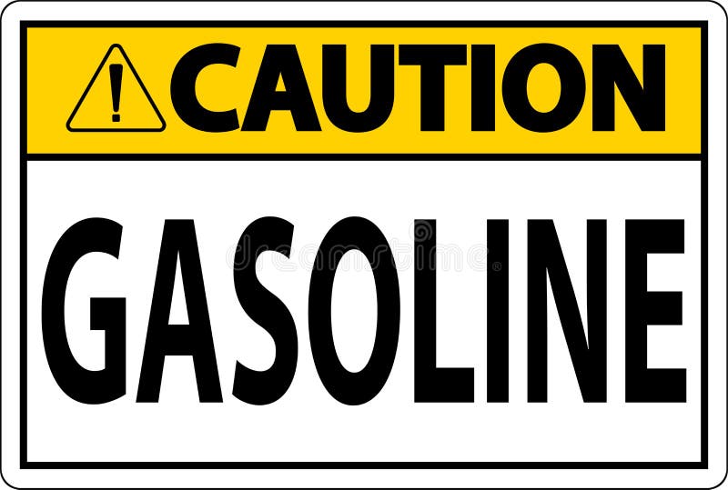 Caution Sign Gasoline Symbol on White Background Stock Vector ...