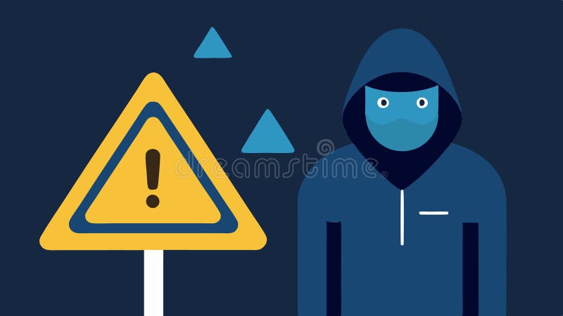 Caution Sign with Hacker an Ethical Hacker Standing Next To a Caution ...