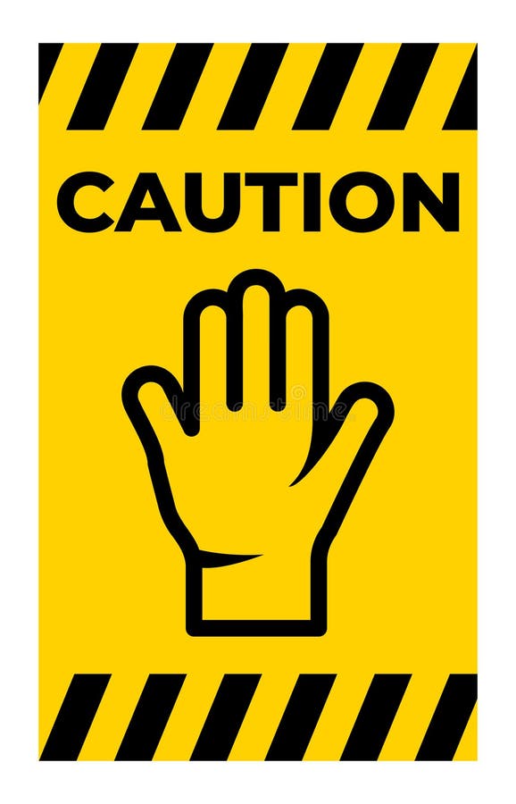 Caution Sign with Hand Symbol for Safety Awareness Stock Illustration ...