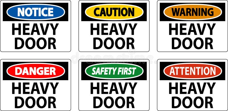 Caution Door Swings Out Please Open with Care Symbol Sign, Vector ...