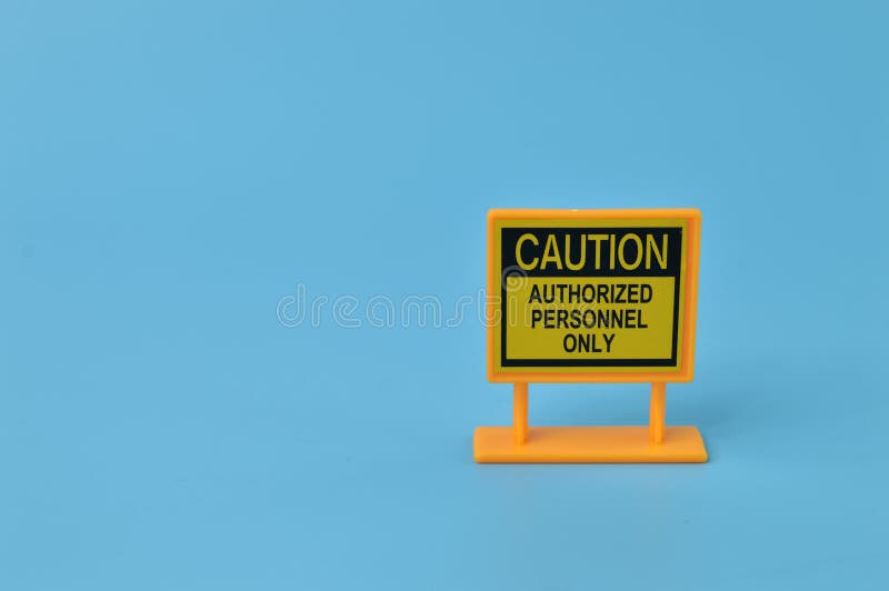 Caution Sign Isolated on a Blue Background Stock Image - Image of ...