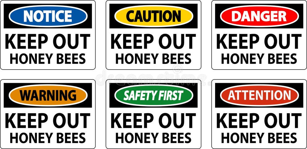 Caution Sign Keep Out - Honey Bees Stock Vector - Illustration of ...