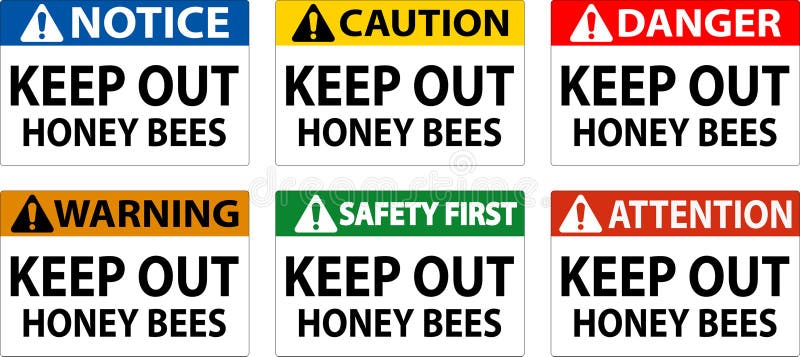 Caution Sign Keep Out - Honey Bees Stock Vector - Illustration of ...