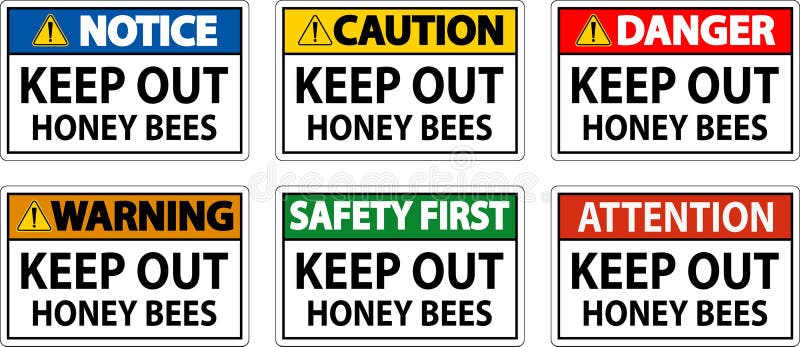 Caution Sign Keep Out - Honey Bees Stock Vector - Illustration of ...