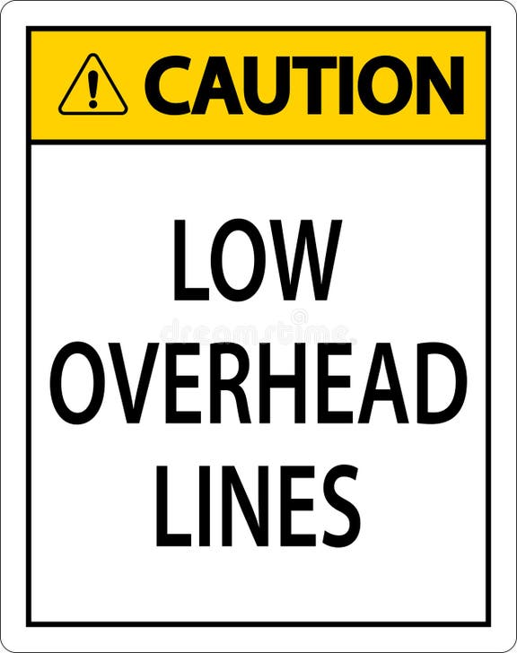 Caution Sign Low Overhead Lines Stock Vector - Illustration of death ...
