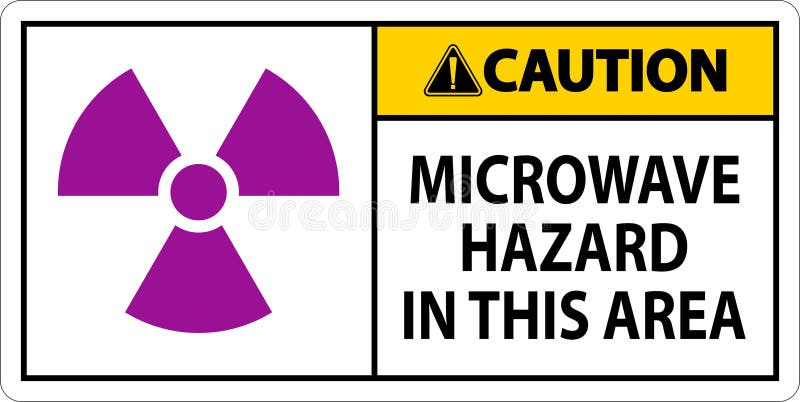Caution Sign Microwave Hazard Area Stock Vector - Illustration of fire ...