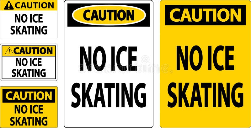 Caution Sign No Ice Skating Stock Vector - Illustration of label ...
