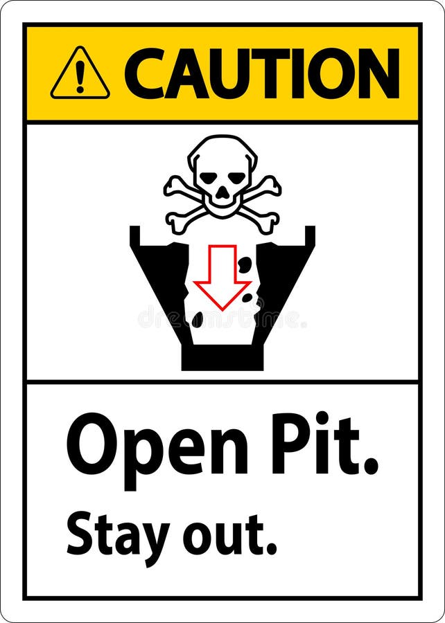 Caution Sign Open Pit, Stay Out Stock Vector - Illustration of caution ...