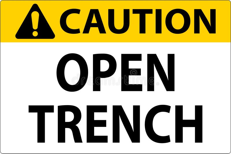 Caution Sign Open Trench stock vector. Illustration of deep - 297222108