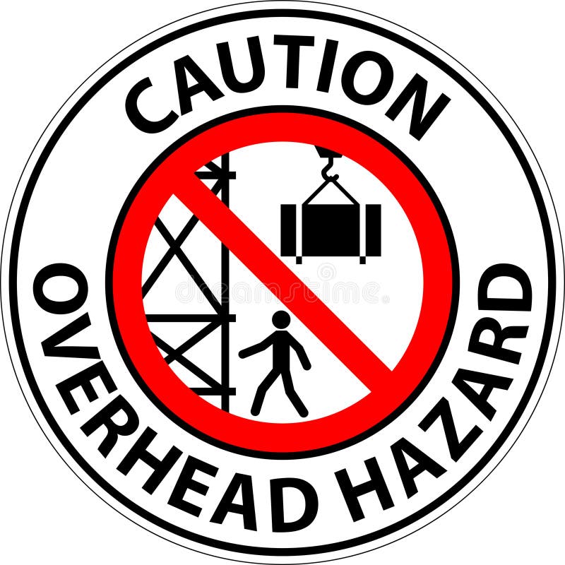 Caution Sign Overhead Hazard Stock Vector - Illustration of icon, heavy ...