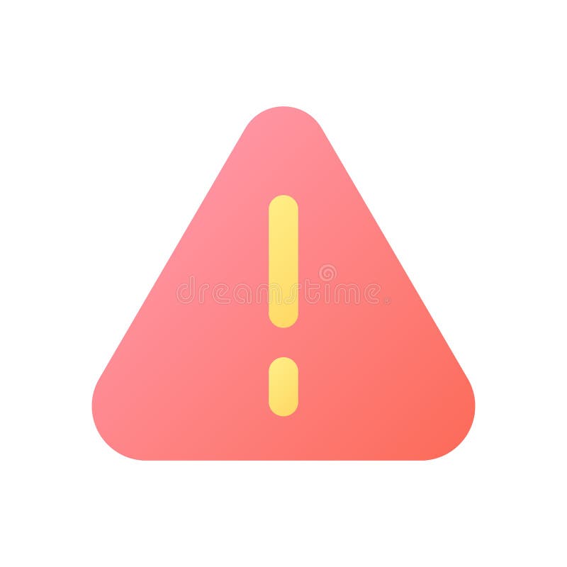 Caution Sign Pixel Perfect Flat Gradient Color Ui Icon Stock Vector ...