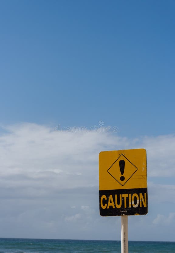 Caution Sign, Portrait Layout for Various Uses Stock Photo - Image of ...