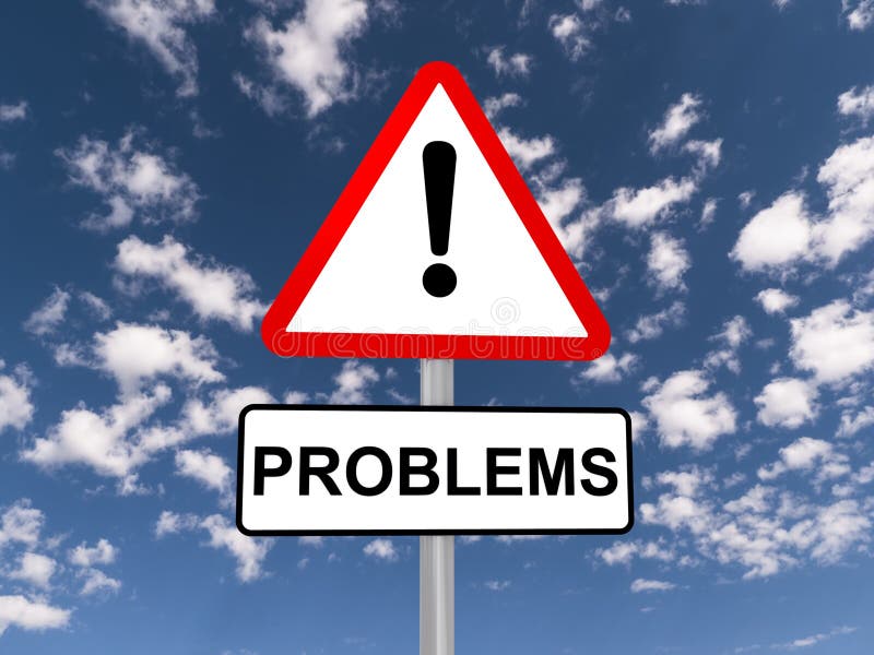 Caution sign problems stock photo. Image of cloud, issues - 39531838