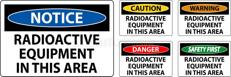 Caution Sign Caution Radioactive Equipment in this Area Stock Vector ...