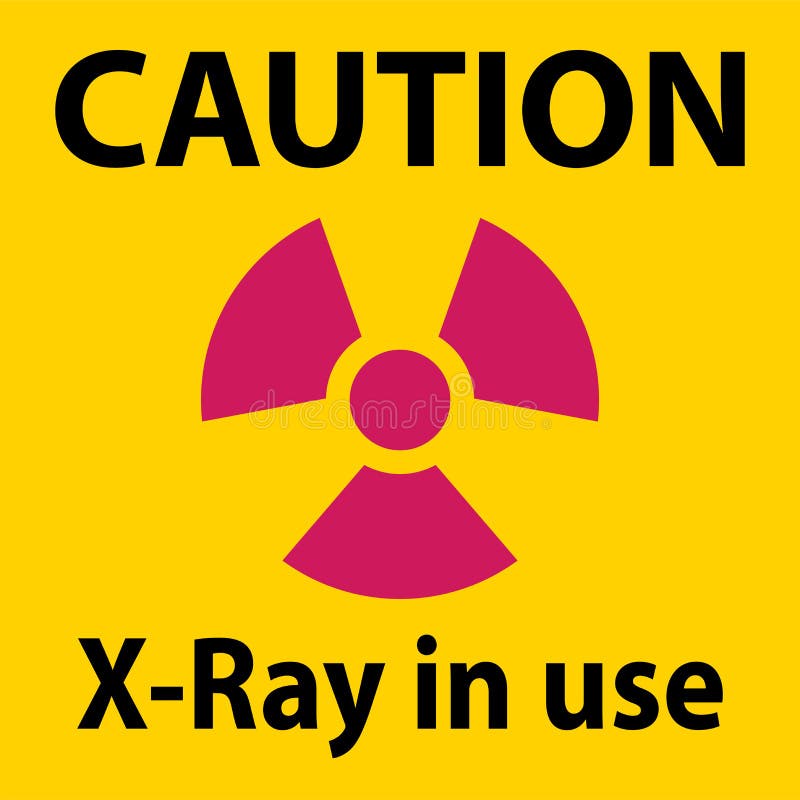 Caution Sign X-ray in Use on White Background Stock Vector ...